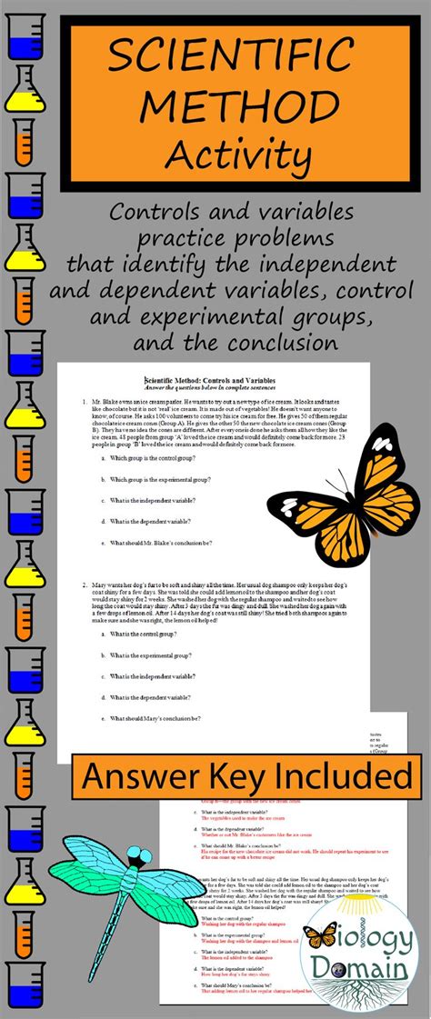 Scientific Method Controls And Variables Worksheet Printable Word