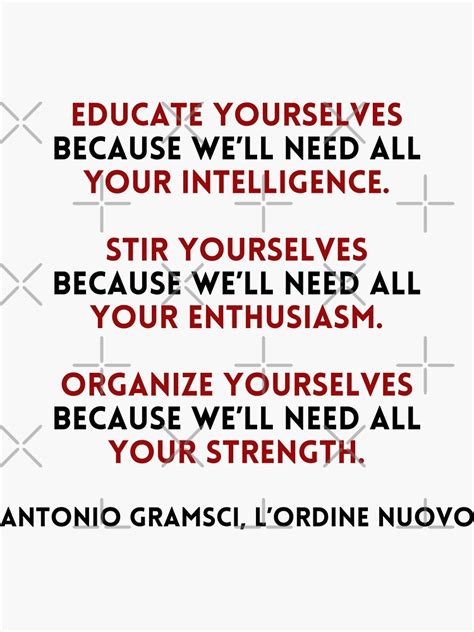 Antonio Gramsci Quote Sticker For Sale By Bluebellpainter Redbubble