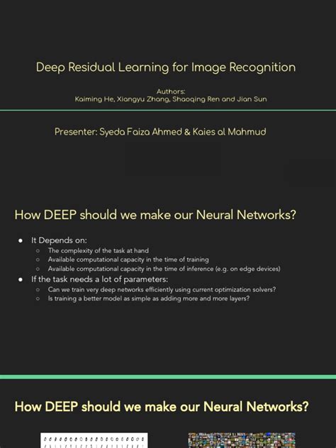 resnet presentation pdf deep learning artificial neural network