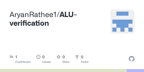 github aryanrathee1 alu verification