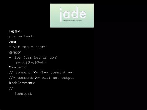 Jade And Javascript Templating Ppt