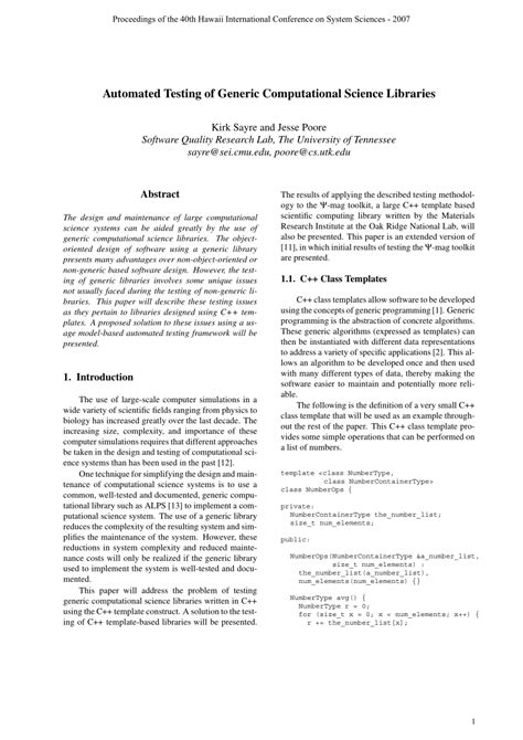 pdf automated testing of generic computational science libraries
