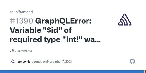 graphqlerror variable id of required type int was not provided
