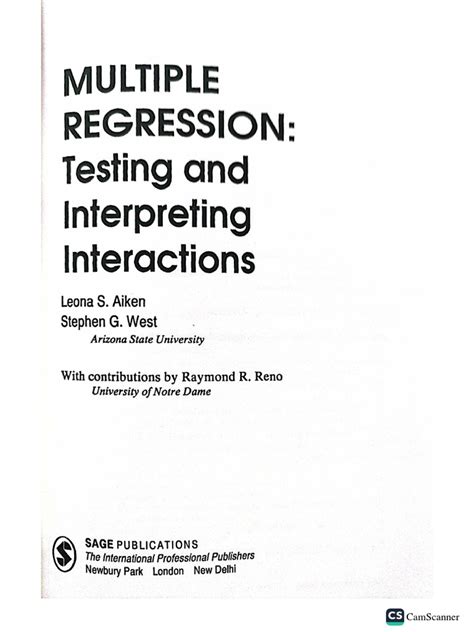 1991 multiple regression testing and interpreting pdf regression