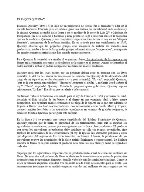 Quesnay Y El Tablero Económico Pdf Agricultura Riqueza