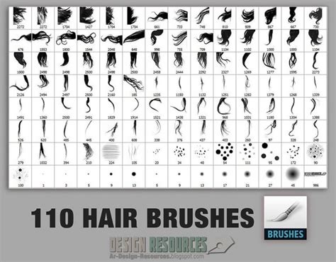 Наборы кистей для Фотошопа: волосы