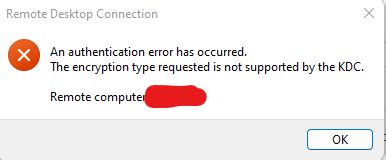 Windows Encryption Type Requested Is Not Supported By The KDC Server Fault