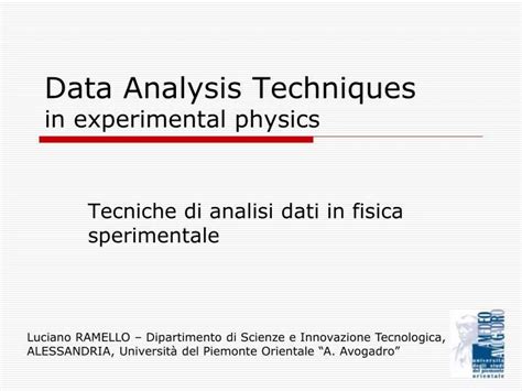 PPT Data Analysis Techniques In Experimental Physics PowerPoint Presentation ID