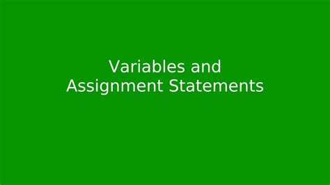 Chapter 2 Variables And Assignments Youtube