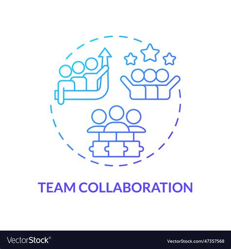 Team Collaboration Blue Gradient Concept Icon Vector Image