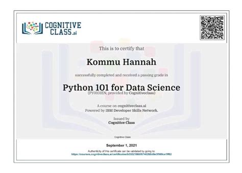 Kommu Hannah On Linkedin 📊 Another Milestone Achieved Completed Python 101 For Data Science By