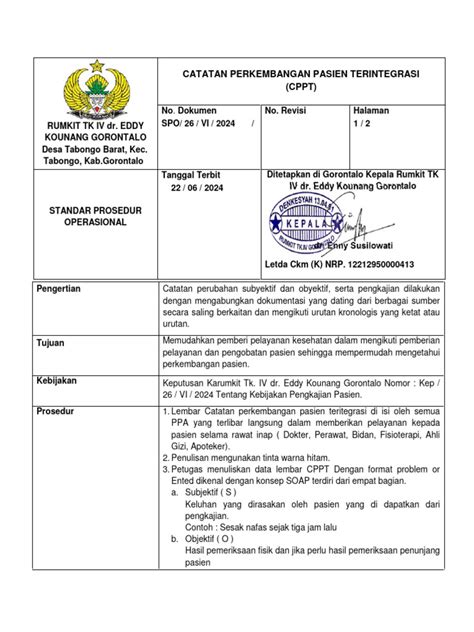 Sop Cppt Pdf