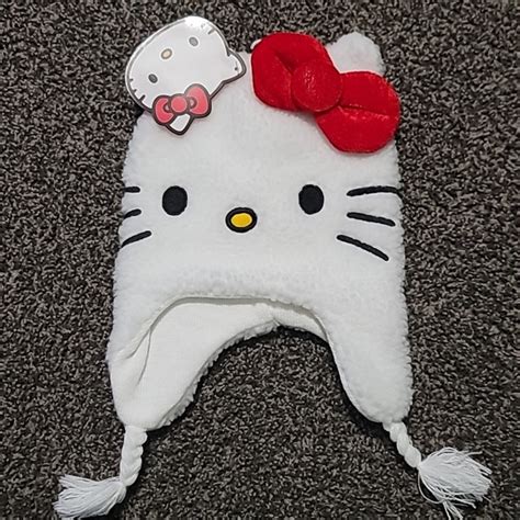 Sanrio Accessories Hello Kitty Winter Hat With Red Bow Poshmark