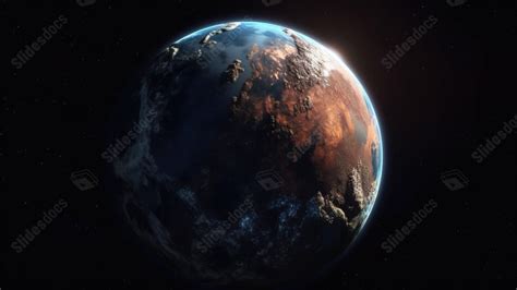 The Earth In Space Is Shown Powerpoint Background For Free Download