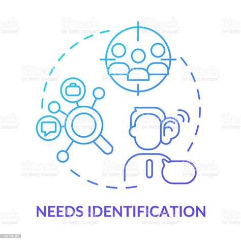 Needs Identification Blue Gradient Concept Icon Stock Illustration