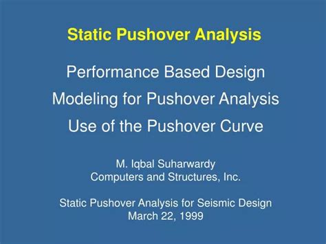 PPT Static Pushover Analysis PowerPoint Presentation Free Download ID 1223989
