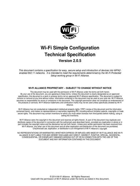Simple Configuration Technical Specification V2 0 5 Pdf Wireless Lan Wi Fi
