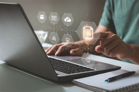 Online Documentation Database And Digital File Storage System Or Software Stock Image Image Of