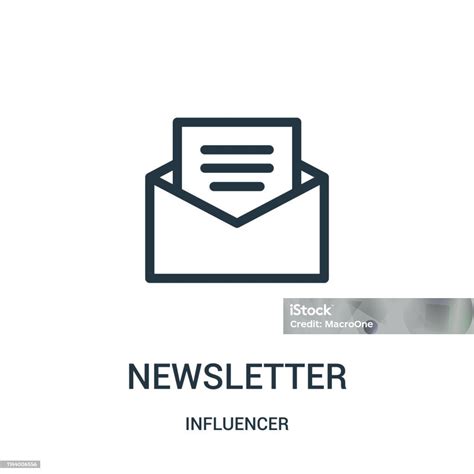 영향력 컬렉션에서 뉴스 레터 아이콘 벡터입니다 얇은 라인 뉴스레터 개요 아이콘 벡터 일러스트 레이 션입니다 날씬한에 대한 스톡 벡터 아트 및 기타 이미지 Istock