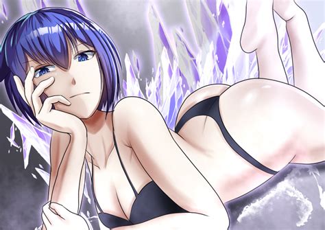 Rule 34 Bikini Blue Eyes Blue Hair Large Breasts Omega Boost Phoenix