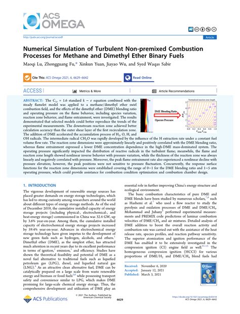 Pdf Numerical Simulation Of Turbulent Non Premixed Combustion Processes For Methane And