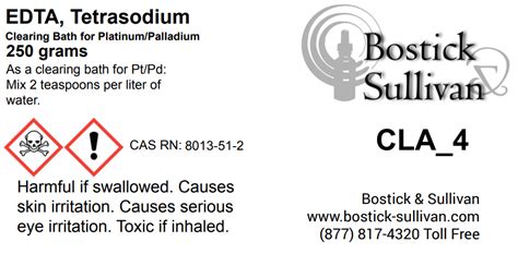 Edta Tetra Sodium Bs Clearing Agent Bostick And Sullivan Edta Tetra Sodium Bs Clearing Agent Bostick And Sullivan