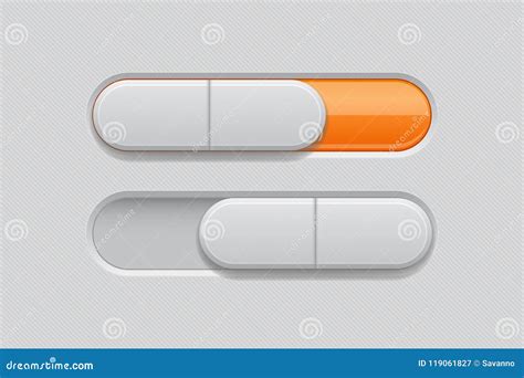 On And Off Toggle Switch Buttons Slider D Icons Stock Vector Illustration Of Slider Button