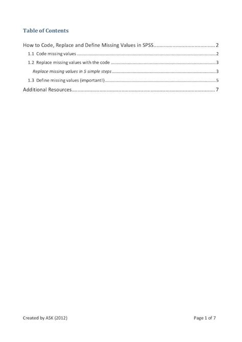 Pdf Code Replace And Define Missing Values In Spss Dokumentips