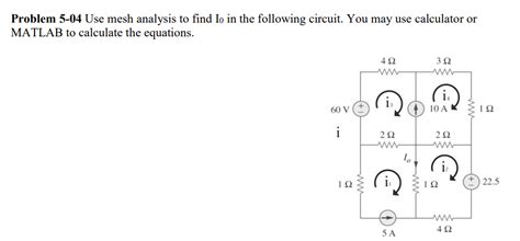 Solved Problem Use Mesh Analysis To Find I In The Chegg