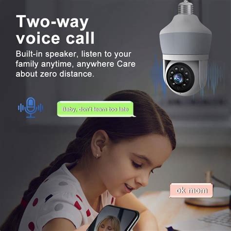 Ai Humanoid Detectionhome Security Camera E27 Led Lights Illumination Hd 3mp Wifi Cctv Camera