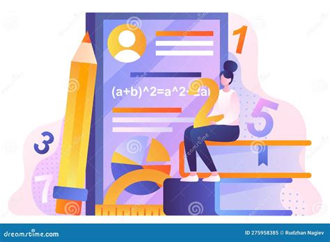 Woman Mathematician Physicist Teacher Character Hold Pointer Educator