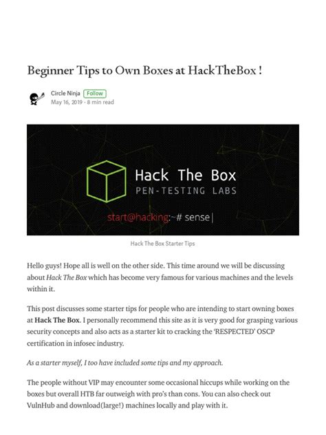 beginner tips to own boxes at hackthebox bug bounty hunting