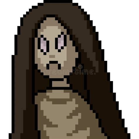 Vector Pixel Art Ghost Girl Stock Vector Illustration Of Head Hair