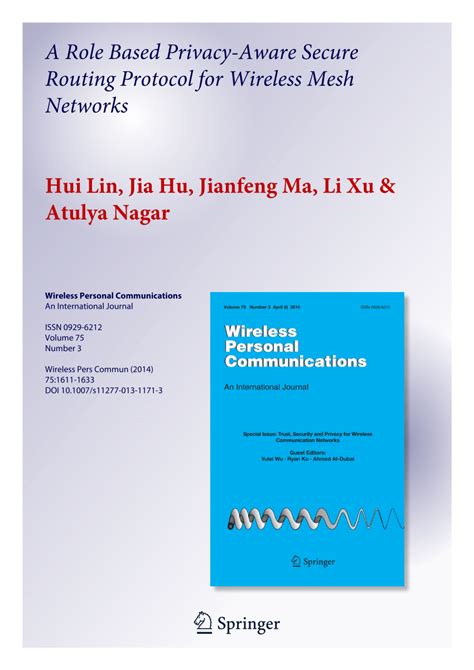 pdf a role based privacy aware secure routing protocol for wireless