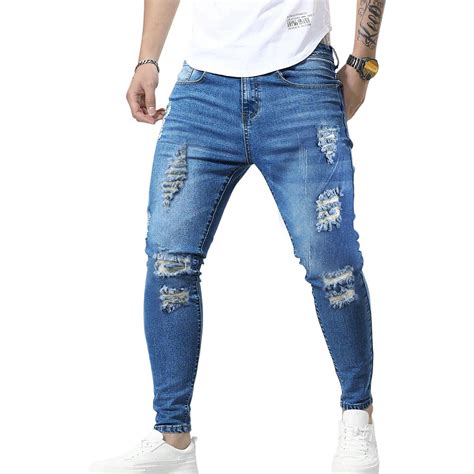 Htwon Mens Slim Fit Jeans Skinny Stretch Denim Pants For Men Straight
