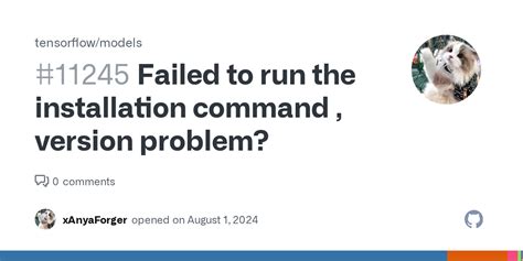 Failed To Run The Installation Command Version Problem Issue