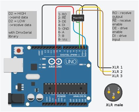 Arduino Max485 Wiring Dmx512 In 2023 Arduino Arduino Wifi Digital