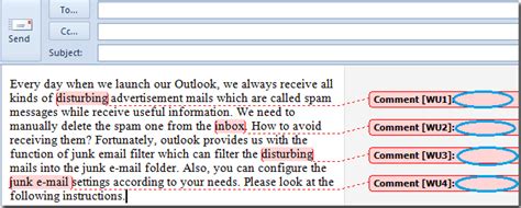 How To Insert Comment Callouts Into Email Message In Outlook