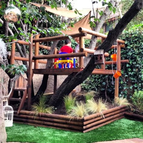 Treehouse Party Tree House Designs Diy Playground Backyard Playground