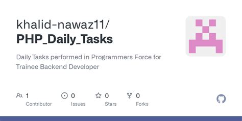 Github Khalid Nawaz11phpdailytasks Daily Tasks Performed In