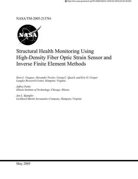 pdf structural health monitoring using high density fiber · pdf