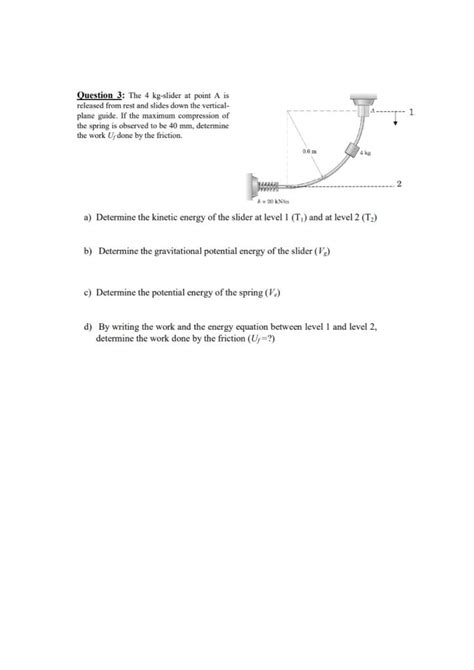 solved question 3 the 4 kg slider at point a is released