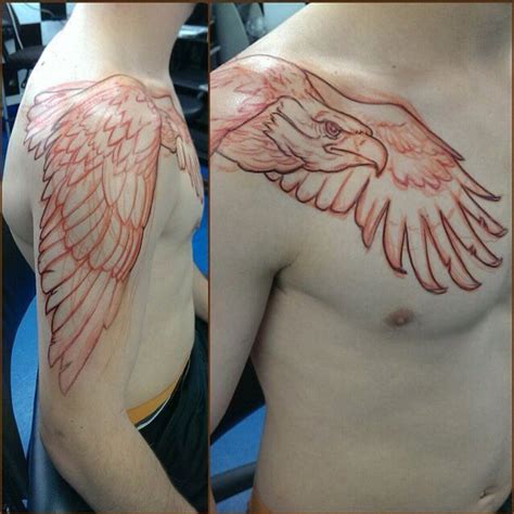 Eagle Shoulder Tattoos 90 Bald Eagle Tattoo Designs For Men American
