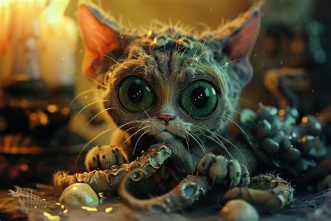 Premium Photo Lovecraftian Anxiety Kitty In High Detail Realism