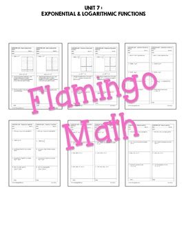 Exponential And Logarithmic Functions Daily Quizzes Algebra Unit