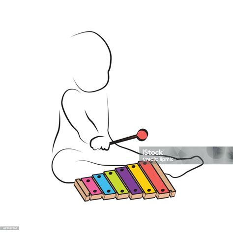 꼬마 실로 폰 아동 발달 및 교육 게임 아이가 지적 성장과 아이 재생의 실루엣 2 3 살에 대한 스톡 벡터 아트 및 기타 이미지 2 3 살 개체 그룹 계획 Istock