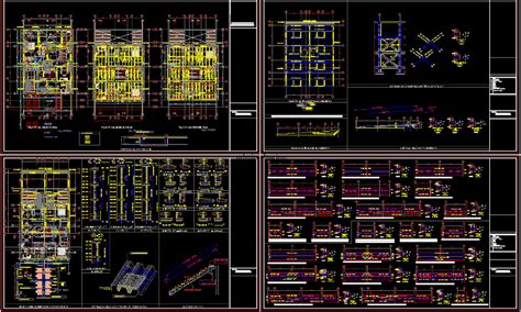 Structural Three Story House In Dwg 1 47 Mb Cad Library