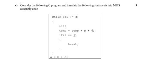 solved 5 c consider the following c program and translate