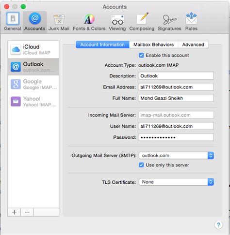 Imap Settings For Macbook Pro Mail App Microsoft Qanda
