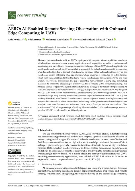 pdf aero ai enabled remote sensing observation with onboard edge